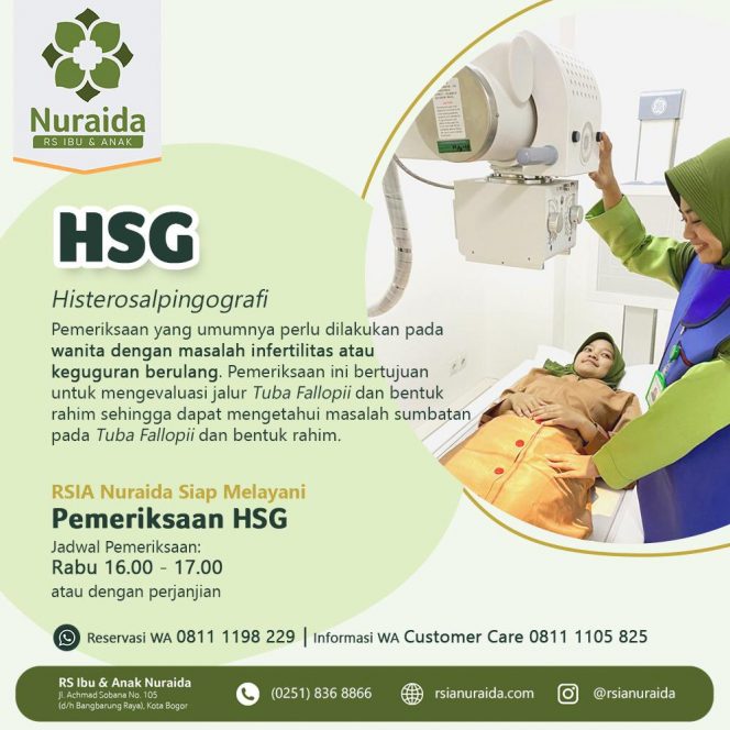 Ketahui Rahim Normal, Periksa HSG di RSIA Nuraida Bogor