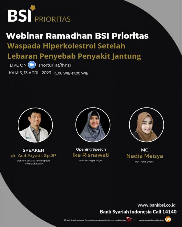 Webinar Ramadhan, BSI Prioritas Gandeng Rumah Sakit Ummi, Catat Tanggalnya